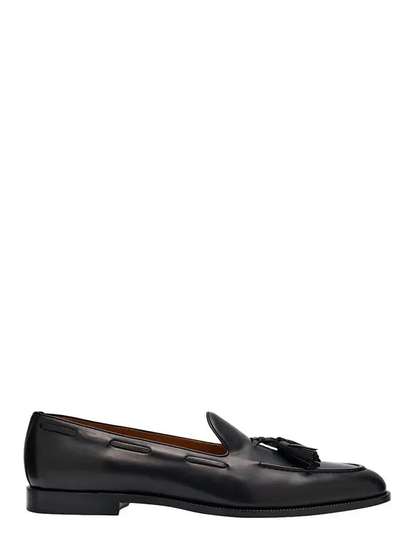 Loro Piana Serge Walk Heritage Leather Tassel Loafers - Black