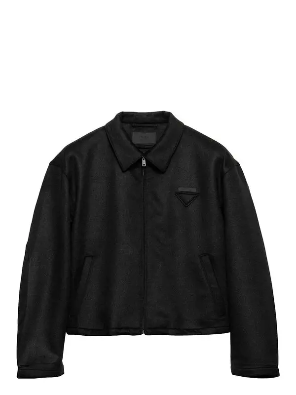 Prada Cashgora Zip-up Jacket - Nero