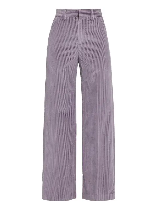 Brunello Cucinelli Cotton Corduroy Trousers With Monili Trim - Lavander