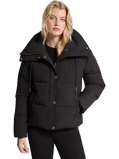 Michael Kors Signature Logo Quilted Puffer Jacket - Black