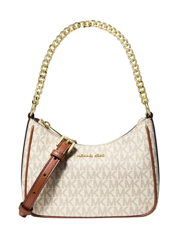 Michael Kors Jet Set Signature Logo Convertible Crossbody Bag - Natural