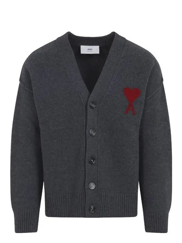 Ami Wool Cardigan - Grey