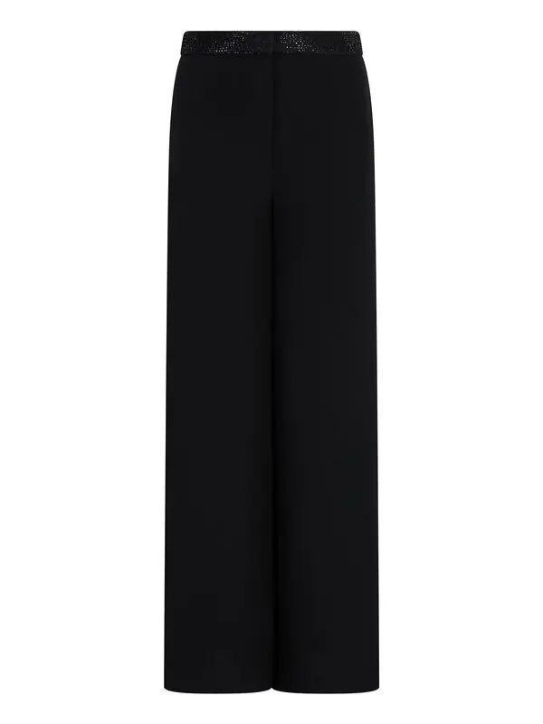 Giorgio Armani Silk Cady Trousers With Embroidered Waistband - Patterned