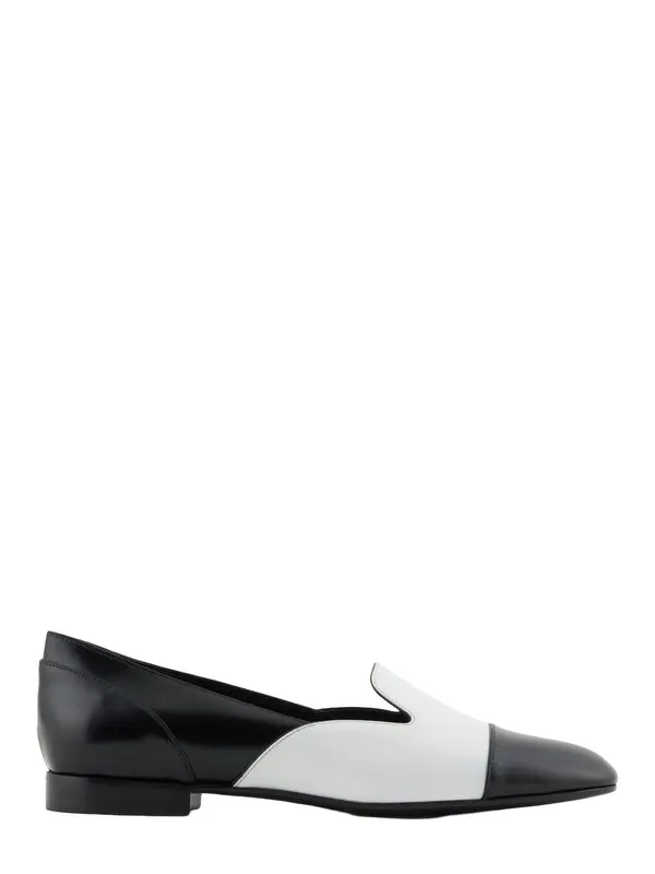 Giorgio Armani Brushed Leather Slip-ons - Two_tone
