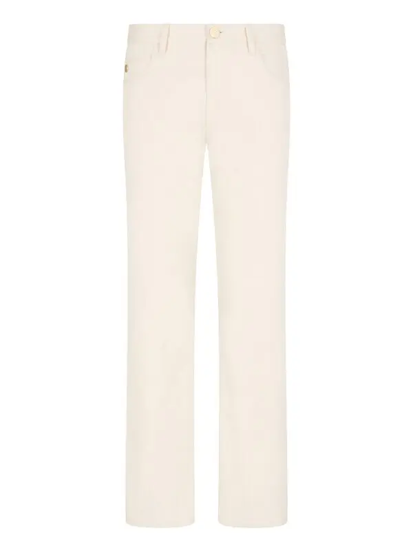 Giorgio Armani Stretch Cotton And Silk Regular-fit Trousers - White