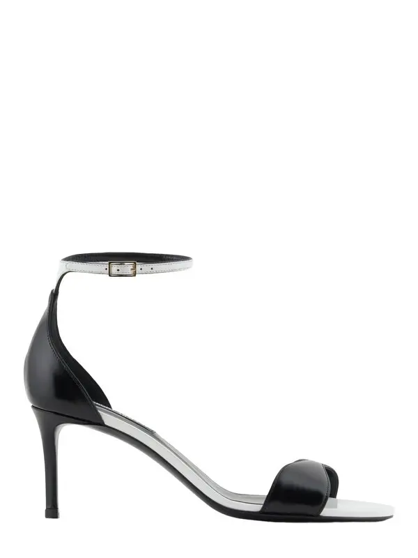 Giorgio Armani Heeled Brushed Leather Sandals - Two_tone