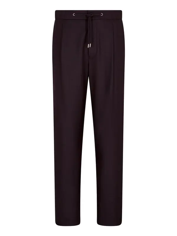Giorgio Armani Single-pleat Cashmere Drap Trousers - Brown