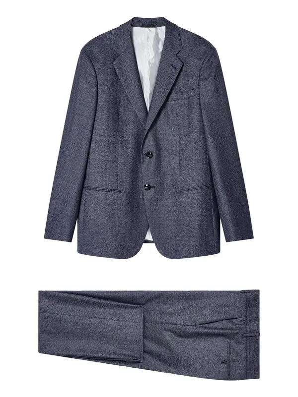 Giorgio Armani Soho Line Single-breasted Suit In Virgin Wool With A Houndstooth Motif - Grey