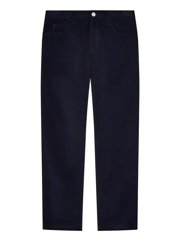 Giorgio Armani Regular-fit Cotton And Cashmere Trousers - Navy_blue