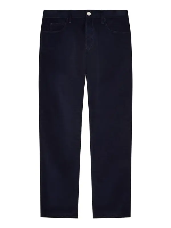 Giorgio Armani Regular-fit Cotton And Cashmere Trousers - Navy_blue