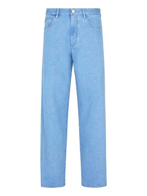 Giorgio Armani Cotton And Modal Five-pocket Trousers - Blue