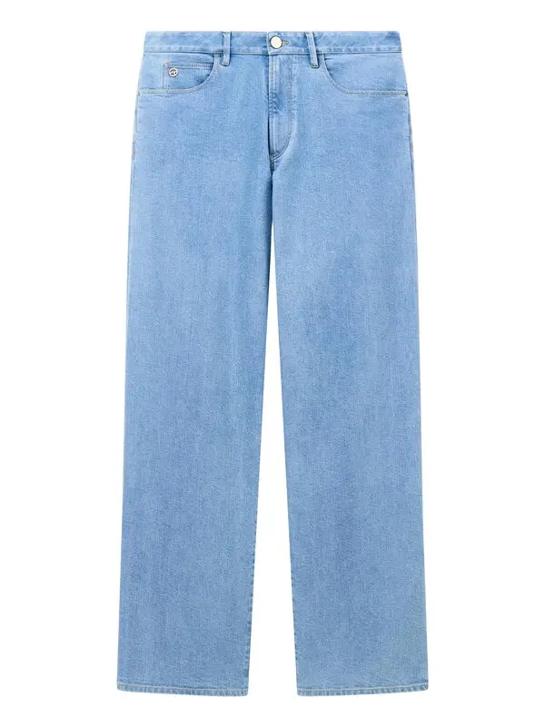 Giorgio Armani Cotton And Modal Five-pocket Trousers - Blue
