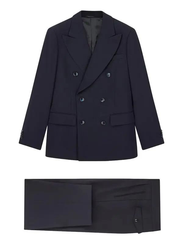 Giorgio Armani Royal Line Double-breasted Suit In Canneté Wool Crêpe - Navy_blue