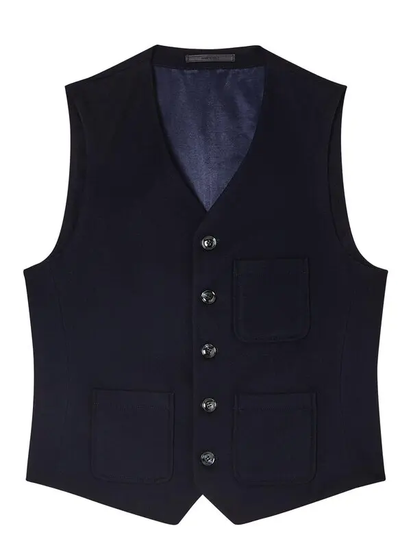 Giorgio Armani Single-breasted Cashmere Waistcoat - Navy_blue