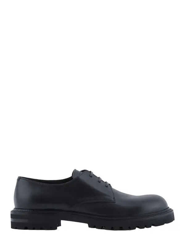 Giorgio Armani Nappa Calfskin Derby Shoes - Black