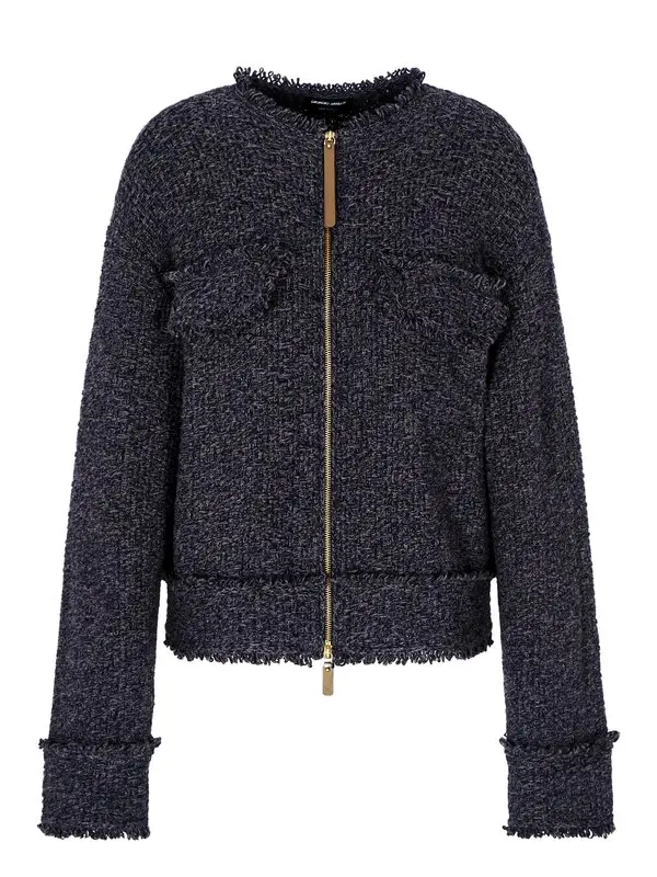 Giorgio Armani Denim Collection Zip-up Cardigan - Blue
