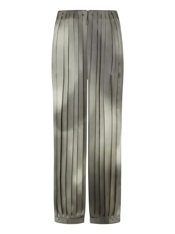 Giorgio Armani Printed Silk Satin Trousers - Beige