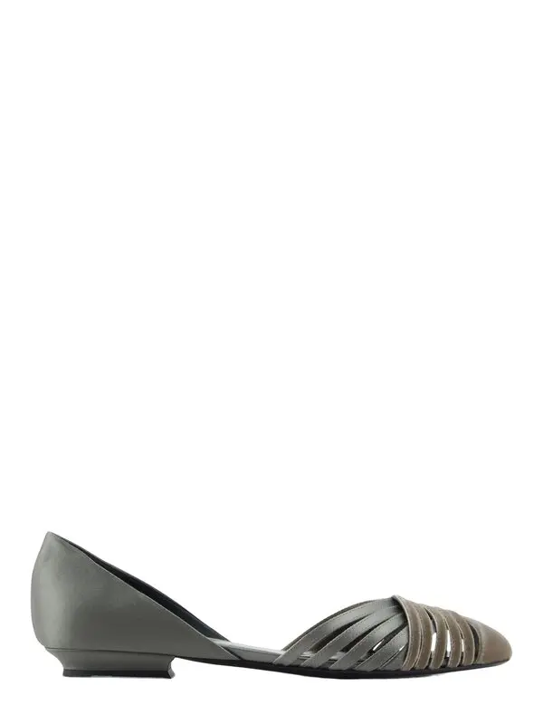 Giorgio Armani Velvet And Satin Ballerinas - Grey