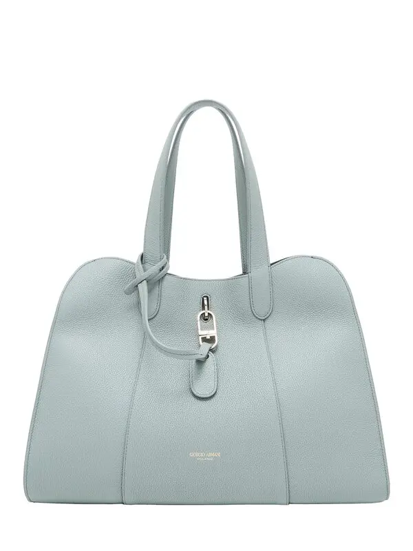 Giorgio Armani Large Pebbled Leather Tote - Green