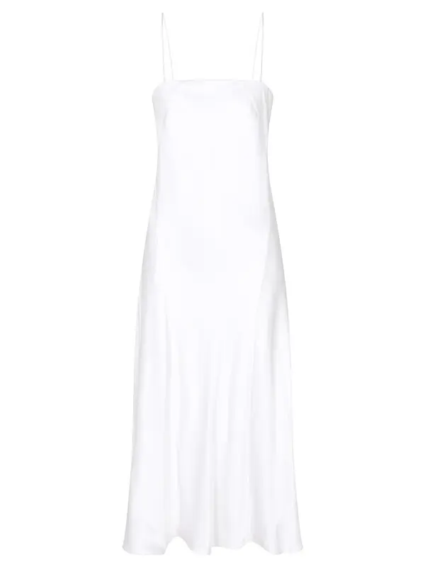 Giorgio Armani Double-sided Silk Satin Midi Dress - White