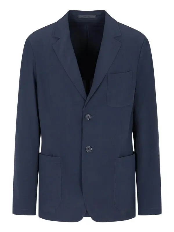 Giorgio Armani Silk Crêpe Single-breasted Jacket - Blue