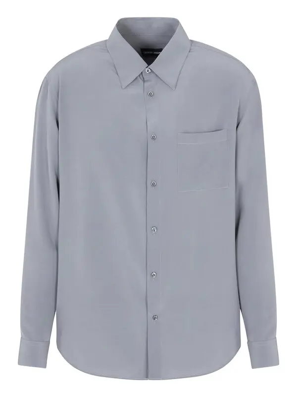 Giorgio Armani Silk Crêpe Shirt - Grey