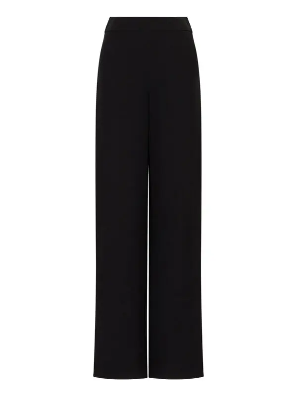 Giorgio Armani Straight-cut Silk-cady Trousers - Black