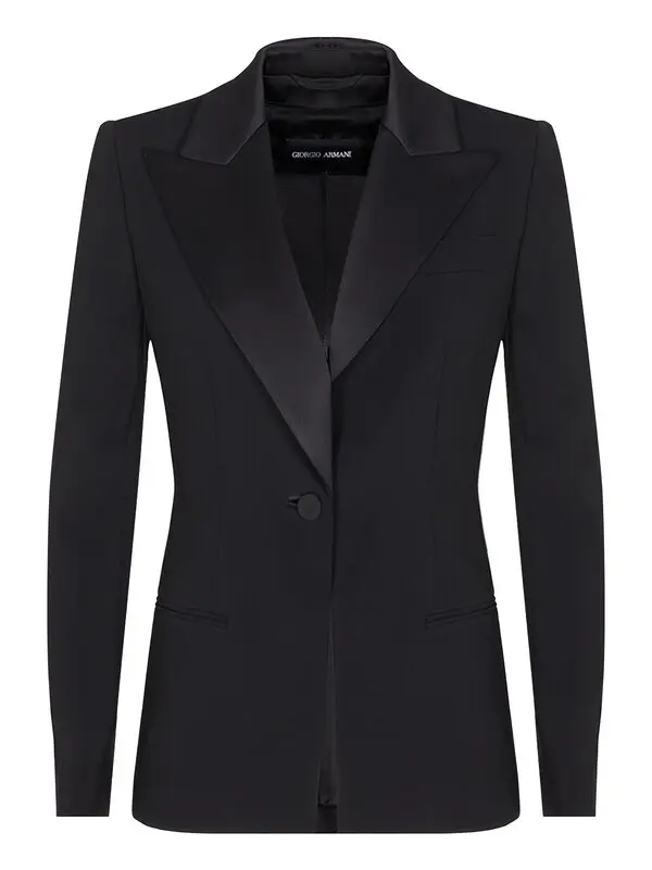 Giorgio Armani Viscose-cady Tuxedo Jacket - Patterned