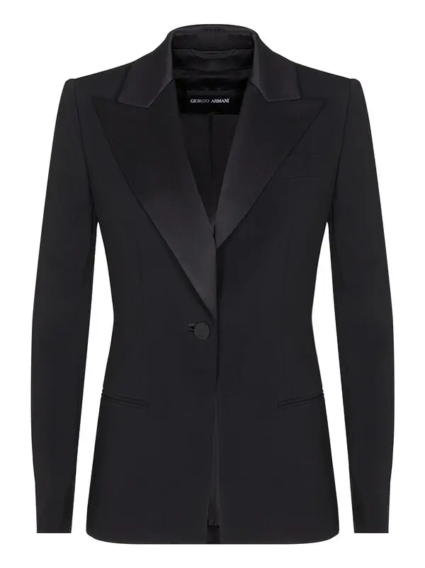 Giorgio Armani Viscose-cady Tuxedo Jacket - Patterned