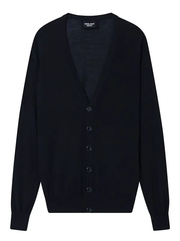 Giorgio Armani Cashmere Button-up Cardigan - Black