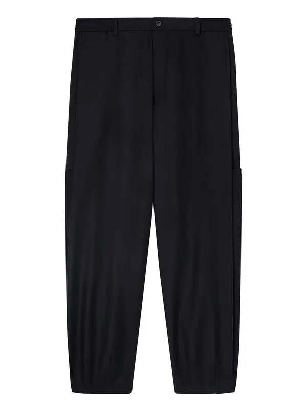 Giorgio Armani Flat-front Trousers In Lightweight Wool Cloth - Blue