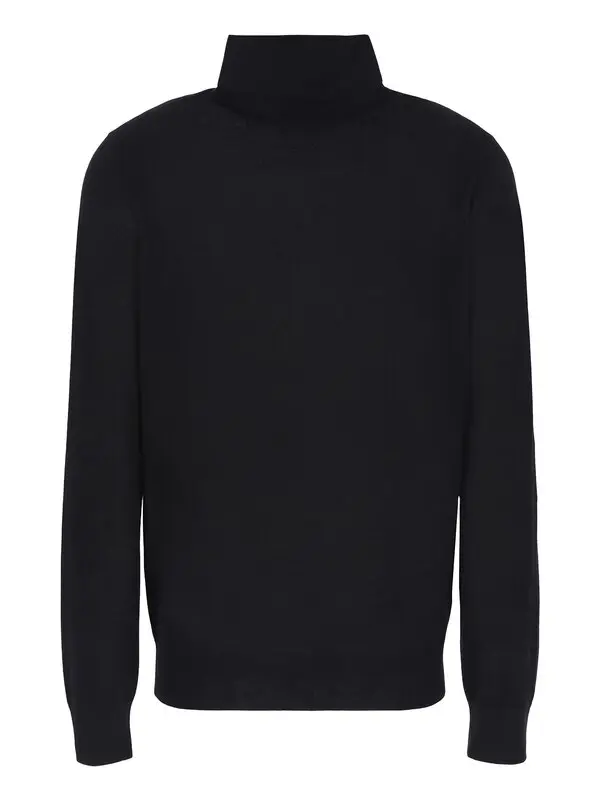 Giorgio Armani Rollneck Jumper In Cashmere And Silk - Black