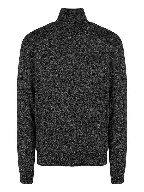 Giorgio Armani Rollneck Jumper In Cashmere, Silk And Lurex - Patterned