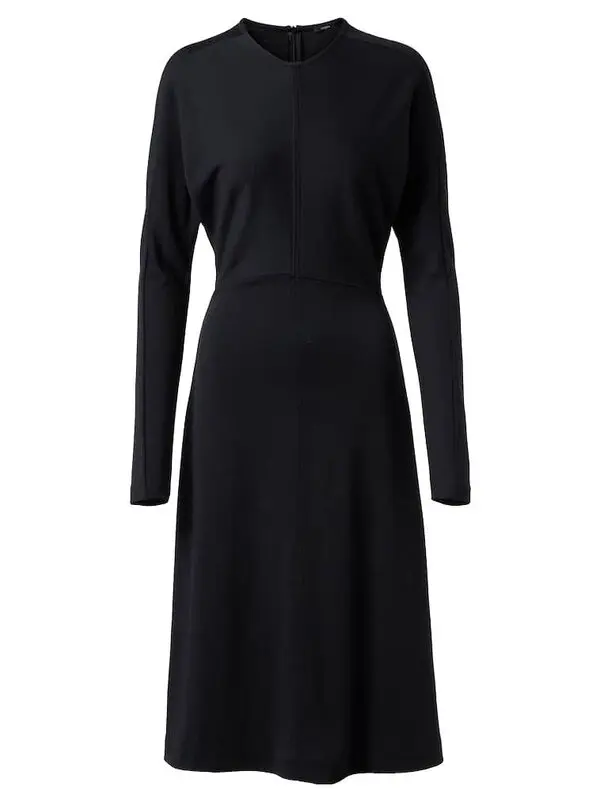 JOSEPH Wool Midi Dress - Black