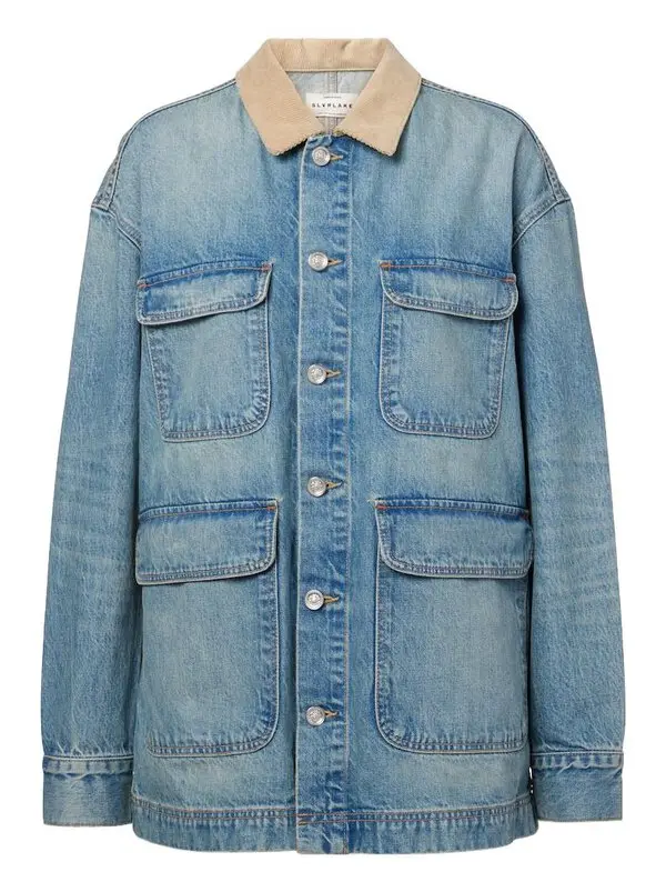 SLVRLAKE Hayden Corduroy-trimmed Denim Jacket - Blue