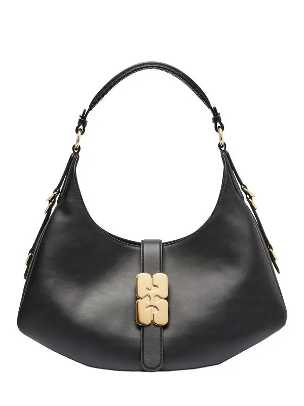 GANNI Kat Medium Shoulder Bag - Black