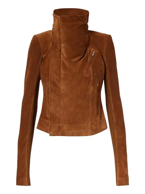 Rick Owens Suede Leather Jacket - Brown