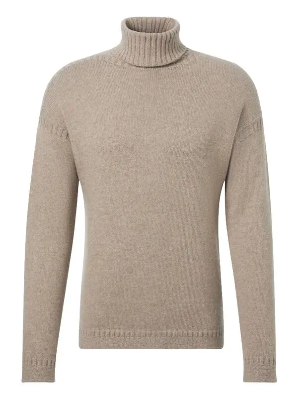 Loro Piana Tyne Cashmere Turtleneck Sweater - Beige
