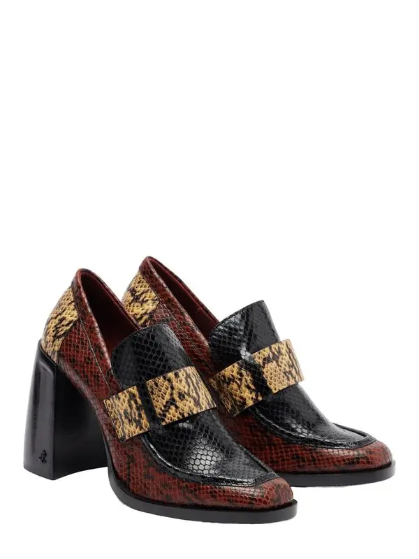 JIMMY CHOO Tylor 95 Snake-effect Leather Loafer Pumps - Multicoloured