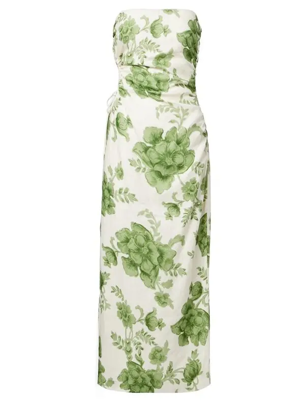 SIR. Gardella Cutout Floral Linen Midi Dress - Multicoloured
