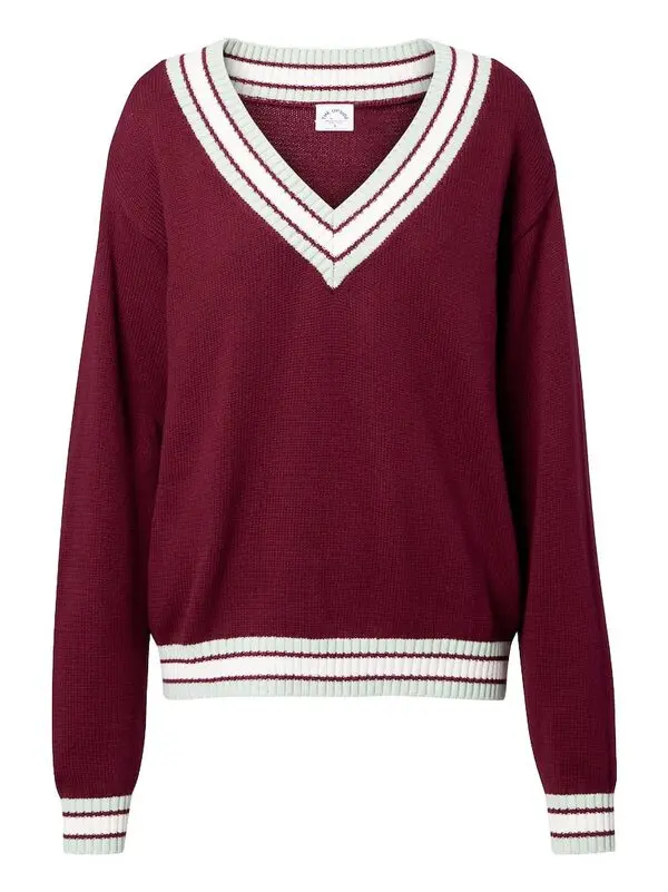 The Upside Josette Cotton Sweater - Burgundy