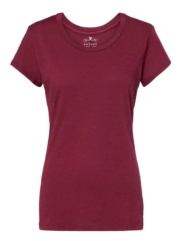 Velvet By Graham & Spencer Odelia Cotton Jersey T-shirt - Burgundy