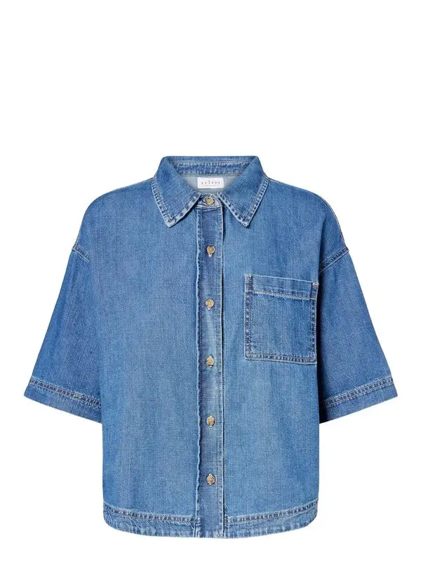 Velvet By Graham & Spencer Kaddy Denim Shirt - Blue
