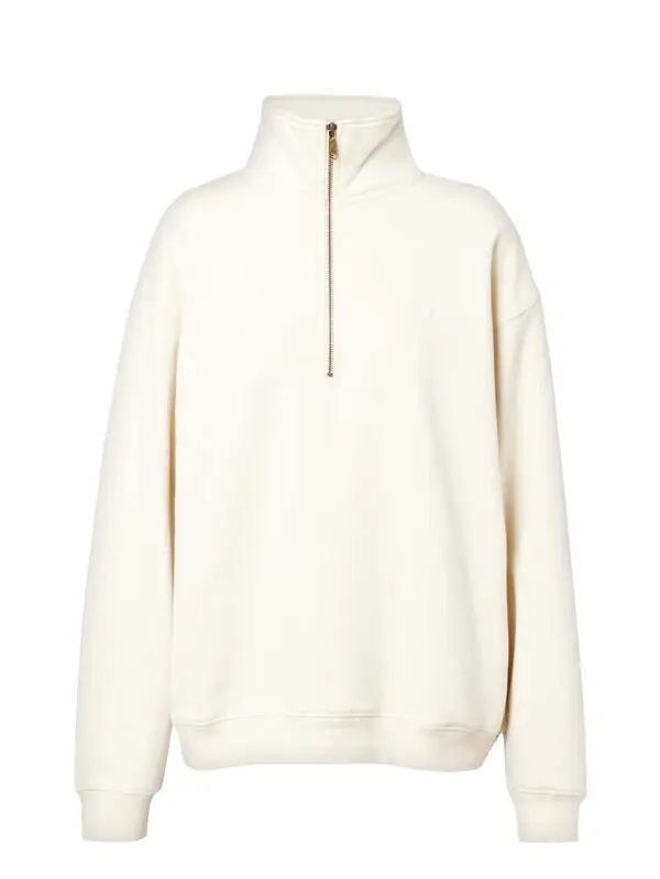 The Upside Hamilton Wren Cotton Half-zip Sweatshirt - White