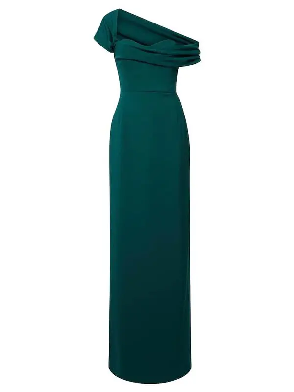 Carolina Herrera Floral Off-shoulder Crêpe Gown - Green