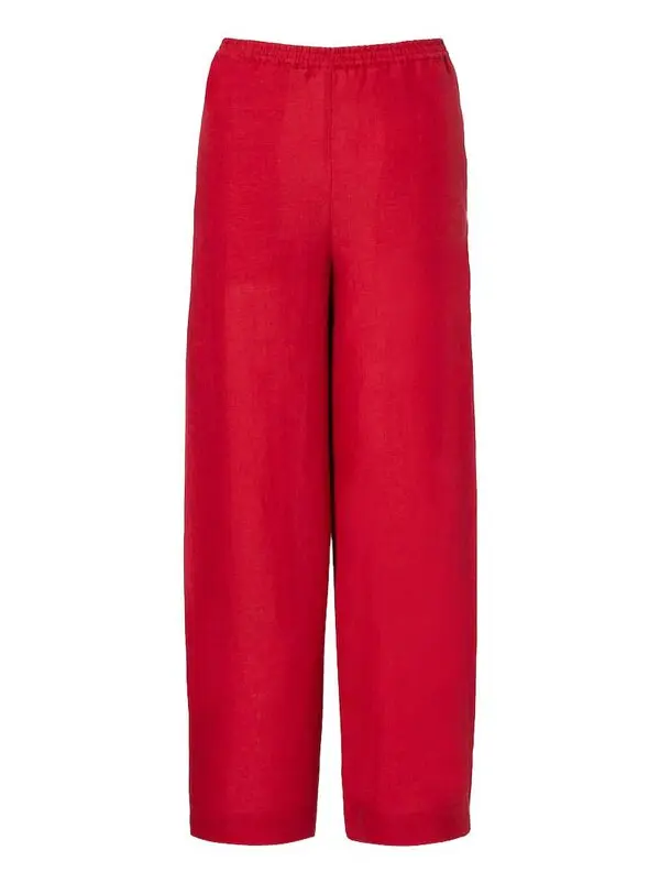 ERES Select Linen Wide-leg Pants - Red