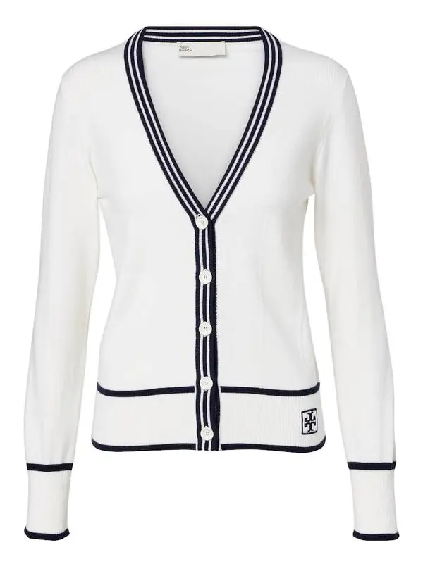 Tory Burch Wool-blend Cardigan - White