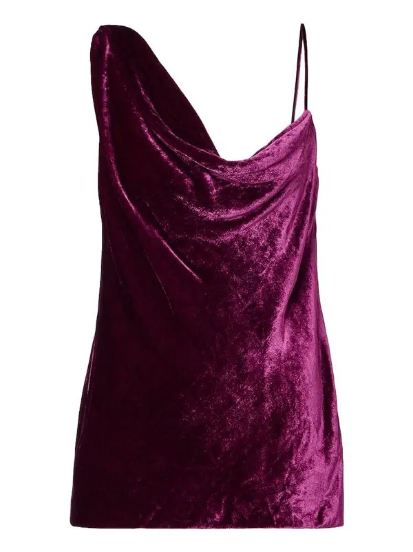Dries Van Noten Draped Velvet Top - Purple