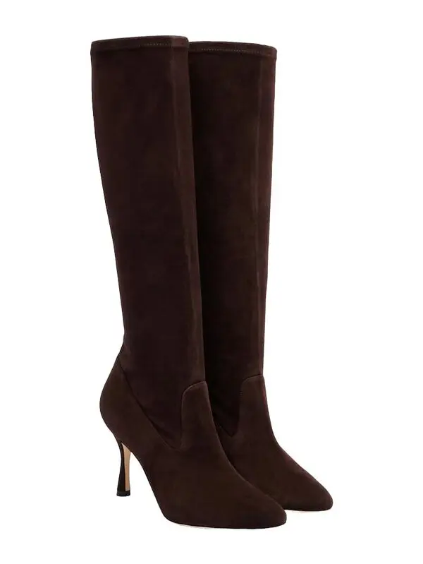Manolo Blahnik Myconia Suede Knee-high Boots - Brown