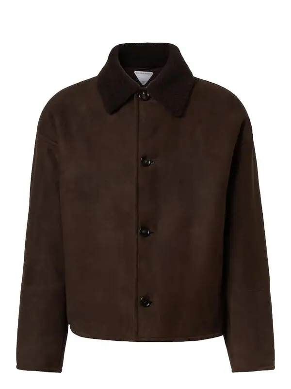 Bottega Veneta Leather And Shearling Jacket - Brown